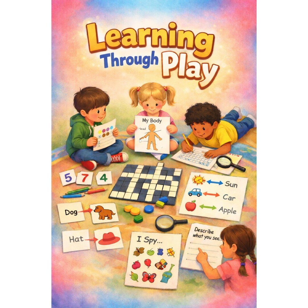 30 Printable Activity Cards for Kids 4–8, Learning Games Bundle, US ...