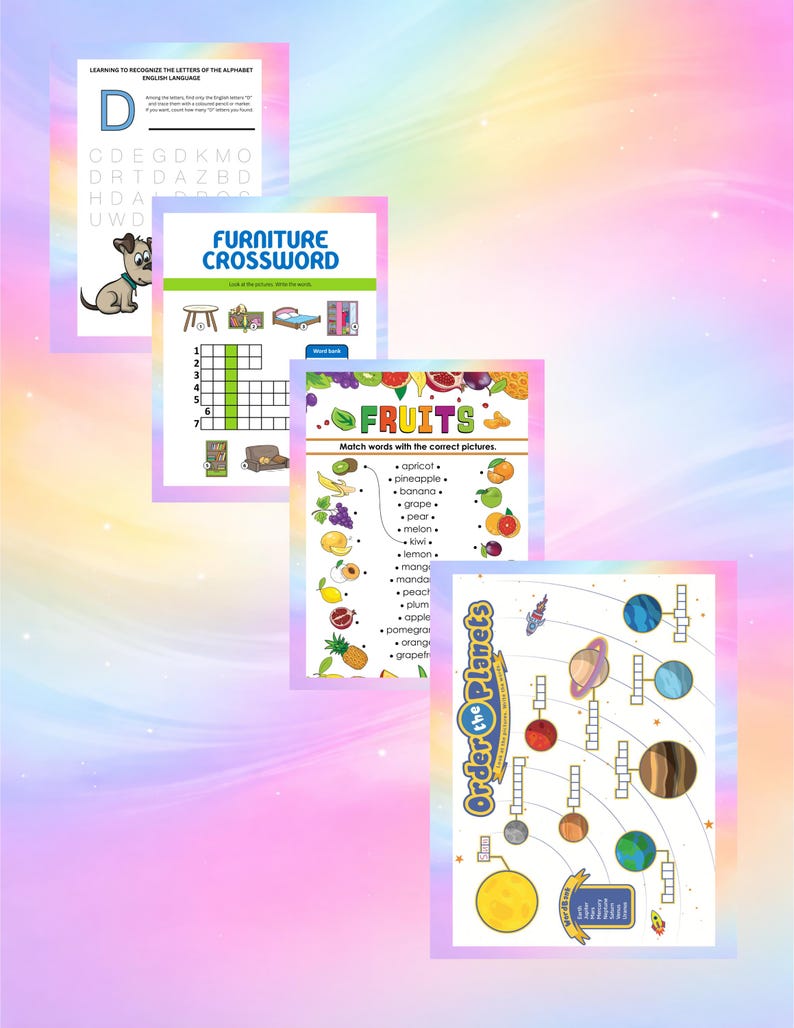 30 Printable Activity Cards for Kids 6–10, Learning Games Bundle, US ...