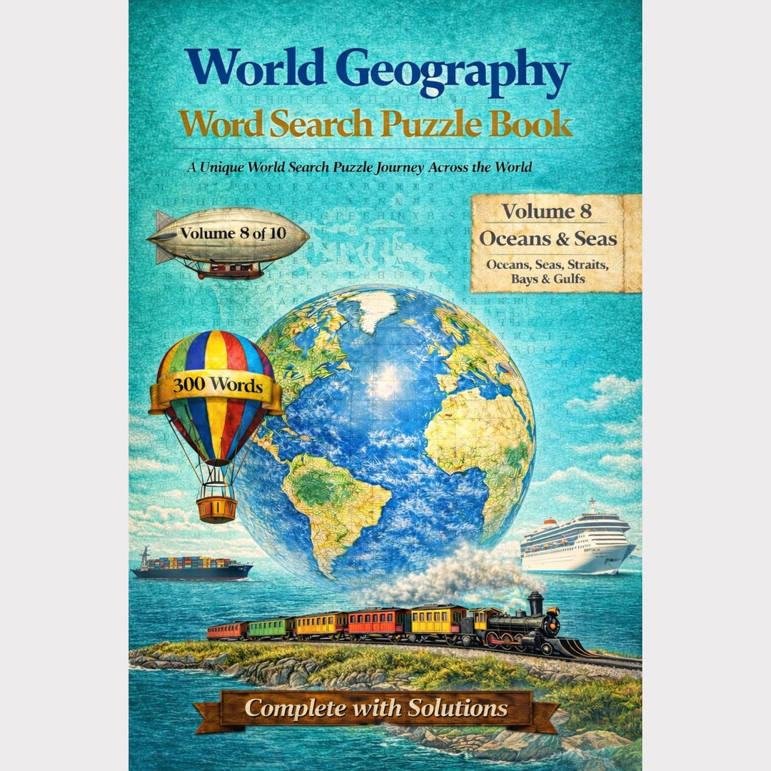 Geography Puzzle Book Vol. 8: Oceans & Seas | 50 Puzzles | 300 Terms ...