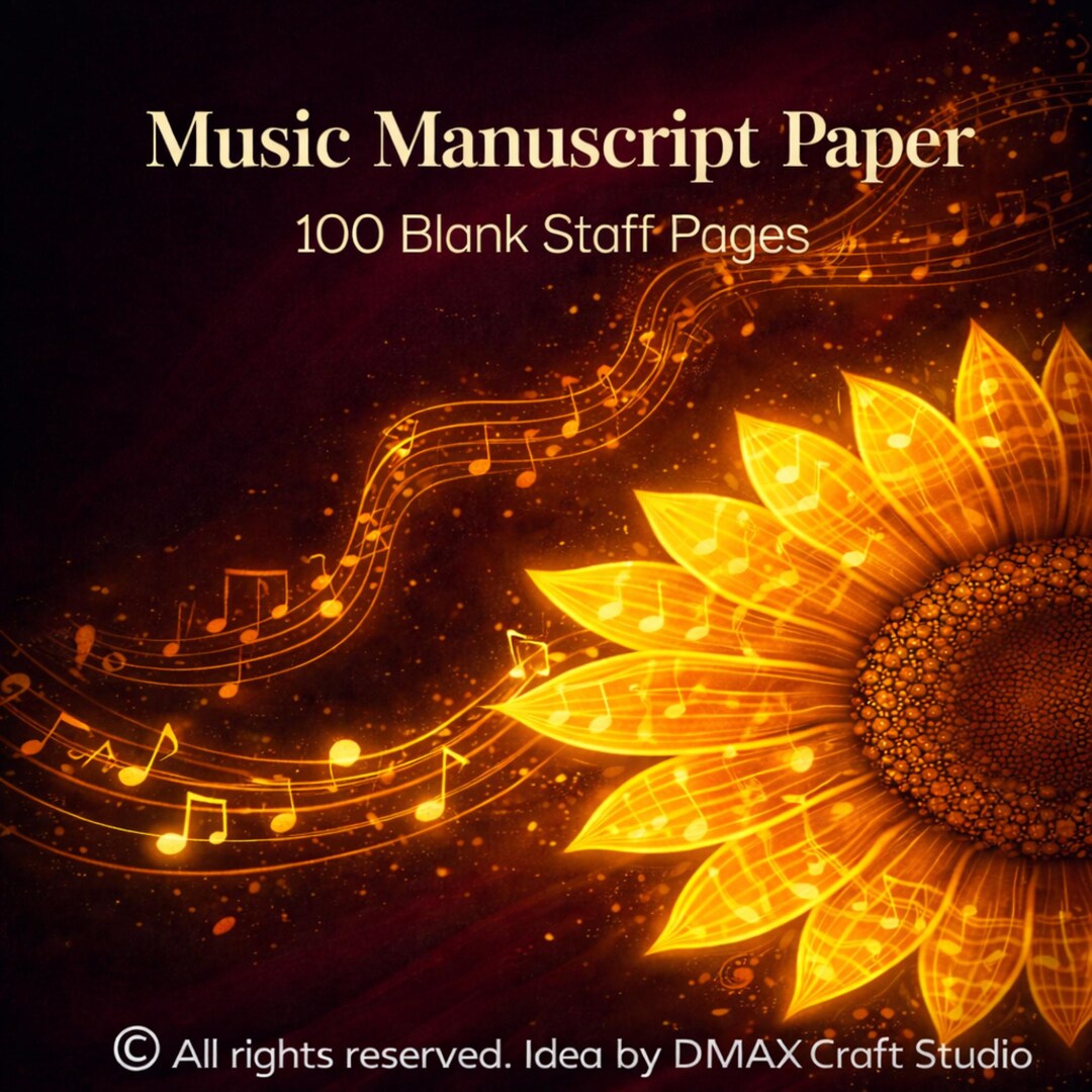 Printable Sheet Music Paper PDF 8.5x11 | 100 Blank Staff Pages ...