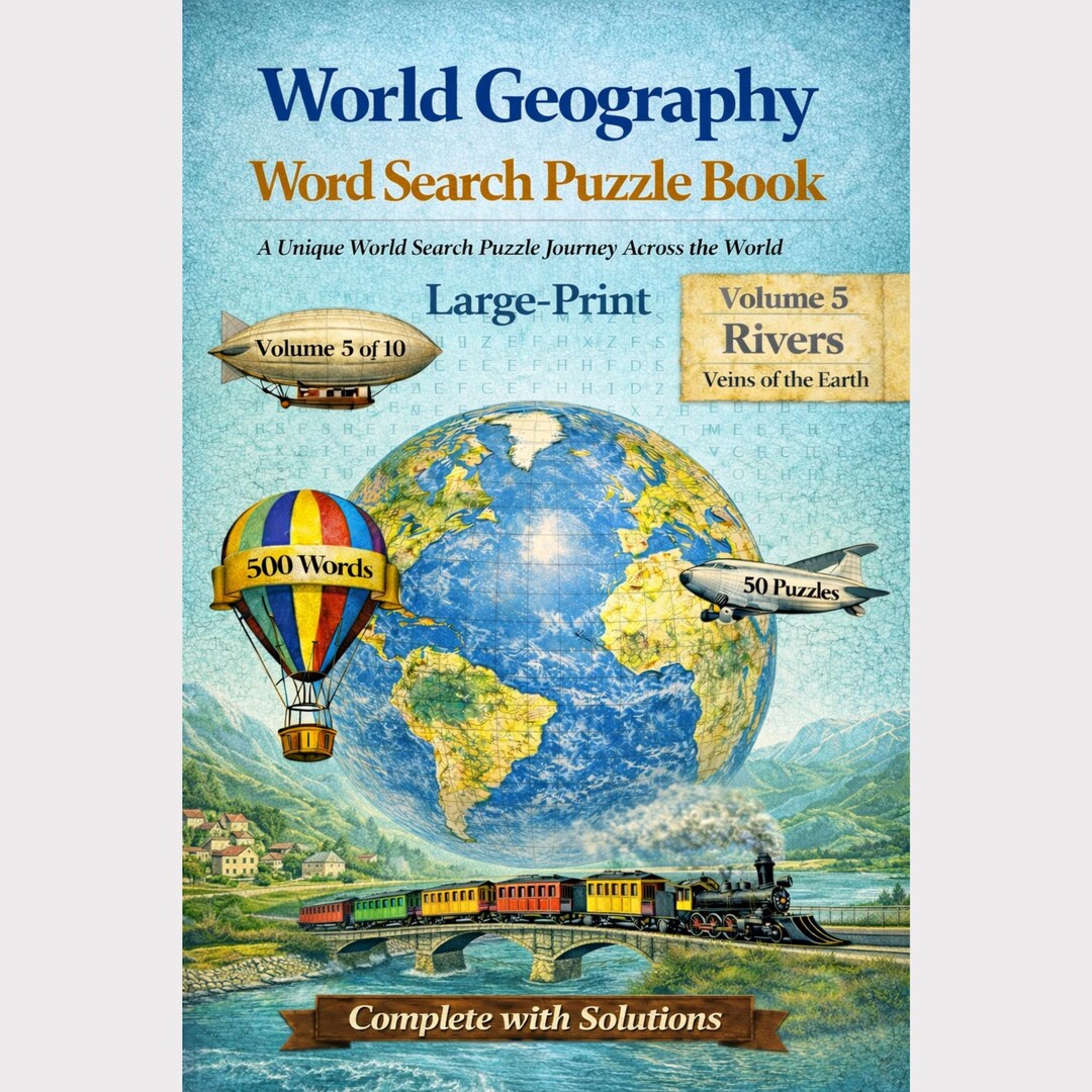Geography Rivers Word Search Vol 5 | Printable PDF | US Letter 8.5x11 ...