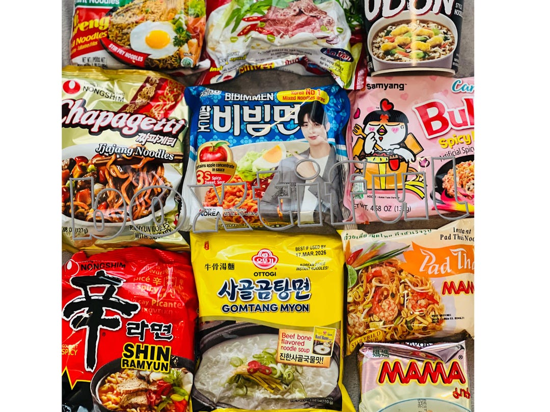 10 Packs - Asian Ramen Curated Box + Bonus + Stickers • Boxtiful • - Etsy