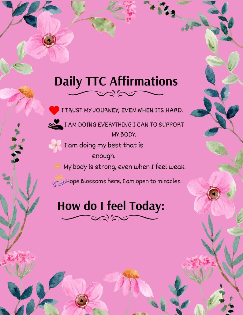 30-day TTC Self-care & Symptom Tracker- Fertility Journal|printable ...