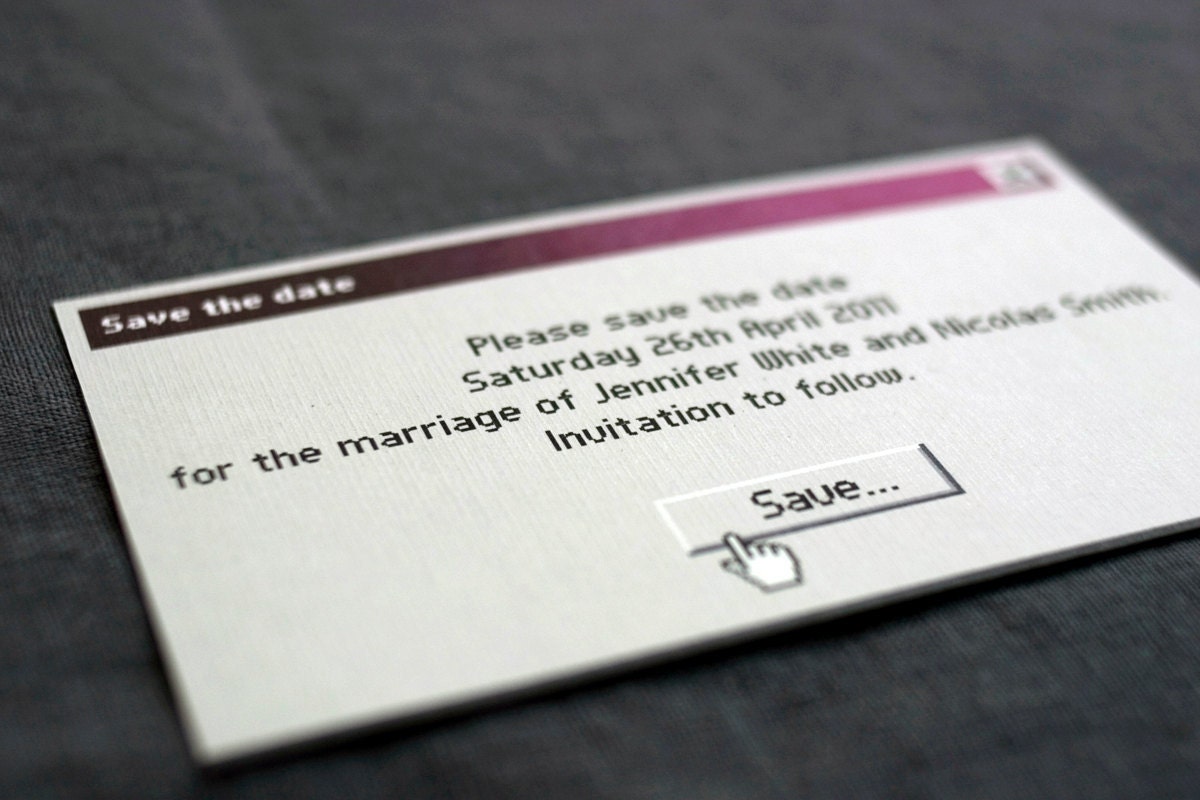 Geek Save the date card / Unusual Std / Save As... | Etsy