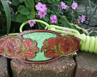 Leather Tooled Halter - Etsy