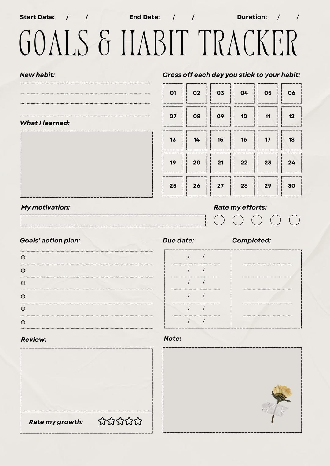 Goals and Habit Tracker| Printable - Etsy