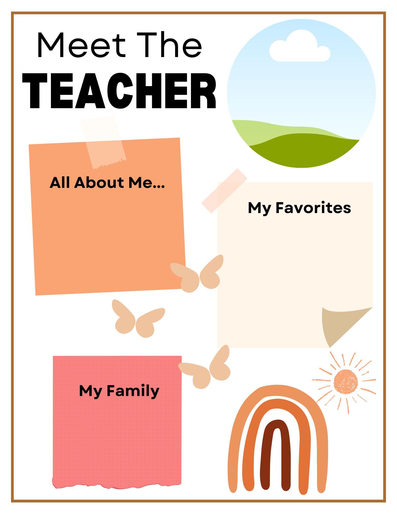 Editable Meet the Teacher Template | Back to School Printable | Canva ...