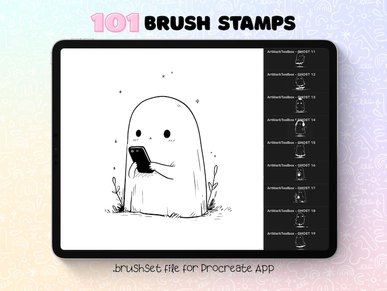 101 Procreate Ghost Brushes - Procreate Stamps - Cute Ghost | Spooky ...