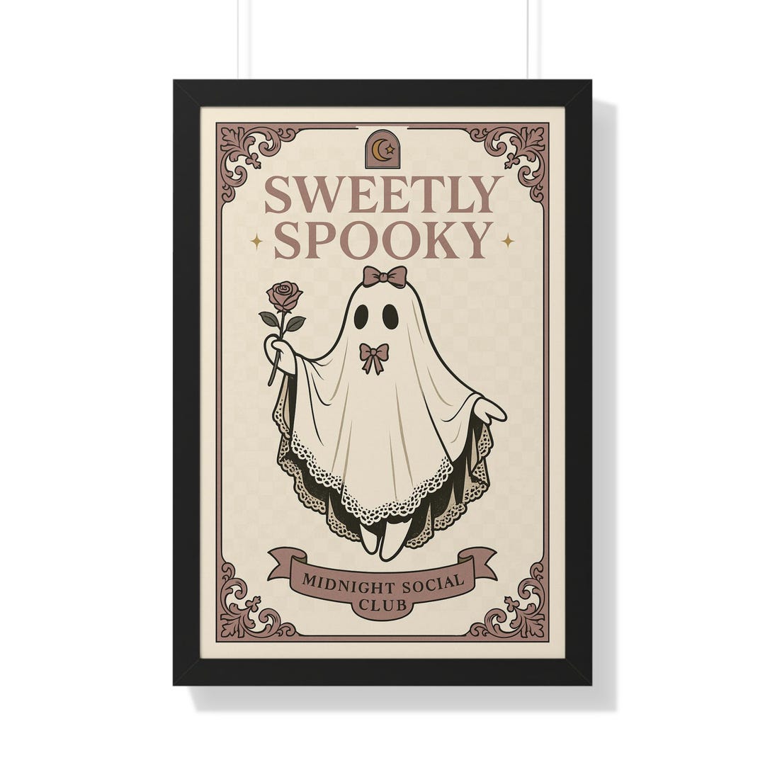 Vertical Poster - Sweetly Spooky Coquette Ghost Print - Gothic Pink ...
