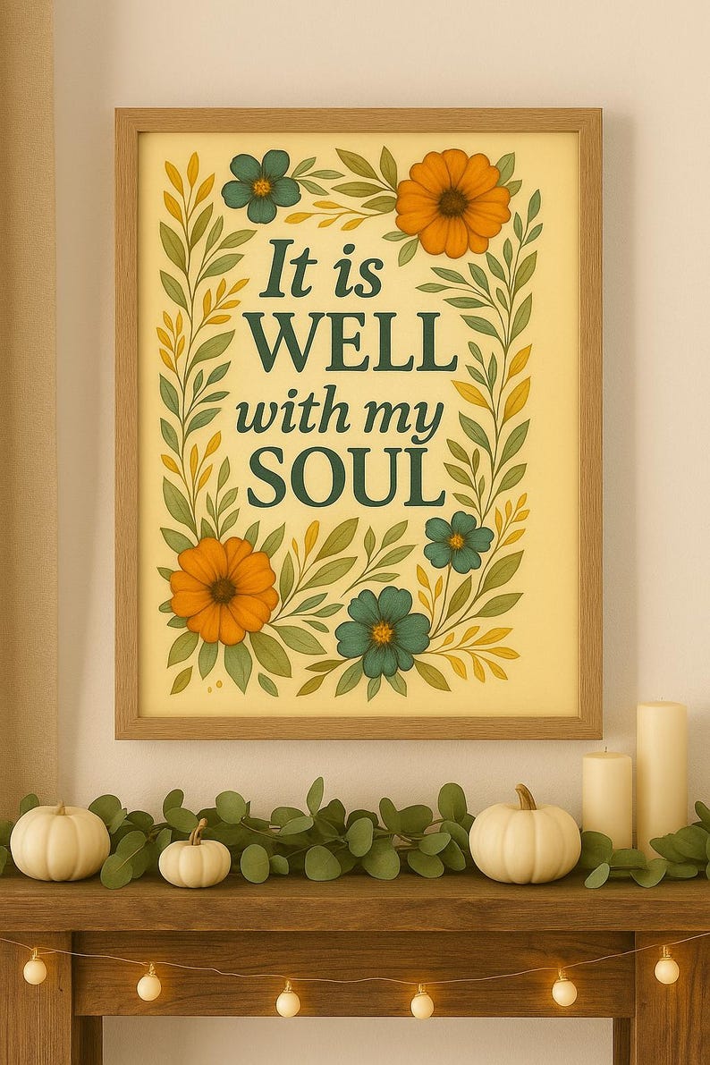 It is Well With My Soul – Christian Wall Art Printable | Vintage Floral ...
