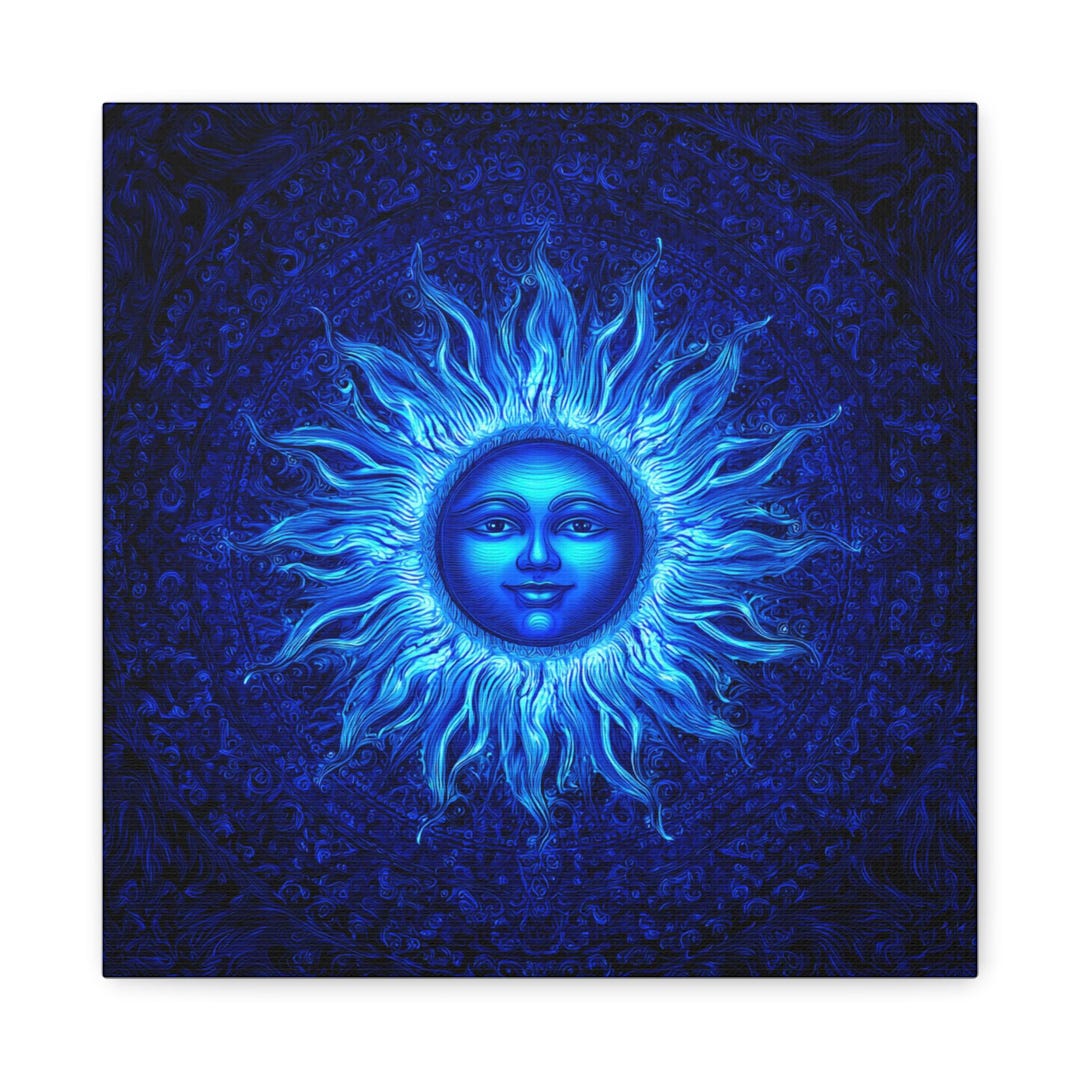 Blue Celestial Sun Matte Canvas - Etsy