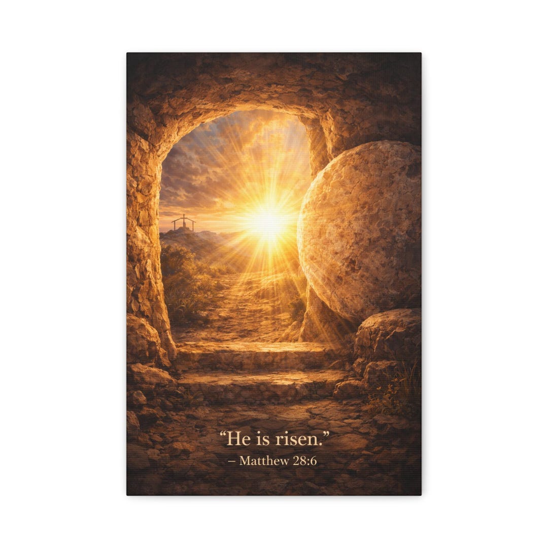 He is Risen Matthew 28:6 Canvas - Etsy