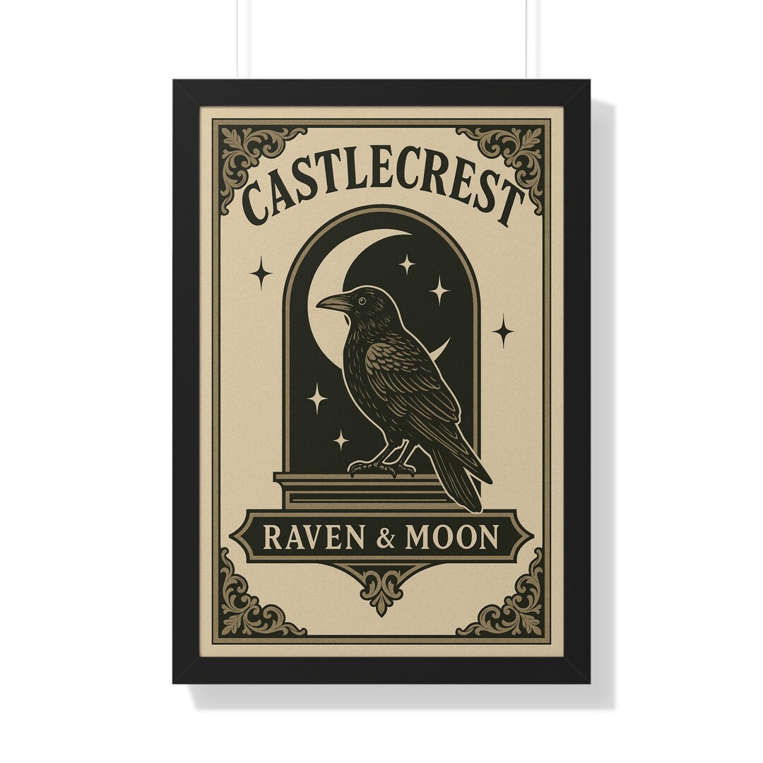 Elegant Raven & Moon Vertical Poster, Gothic Wall Art, Home Decor ...