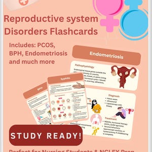 NCLEX Med-surg Flashcards: Reproductive System (digital Download) - Etsy