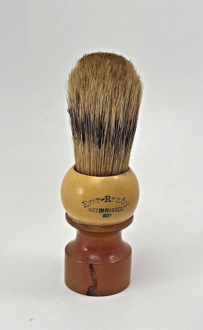 Rare Vintage Ever Ready Shave Brush Set in Rubber #000 Brown Swirl ...