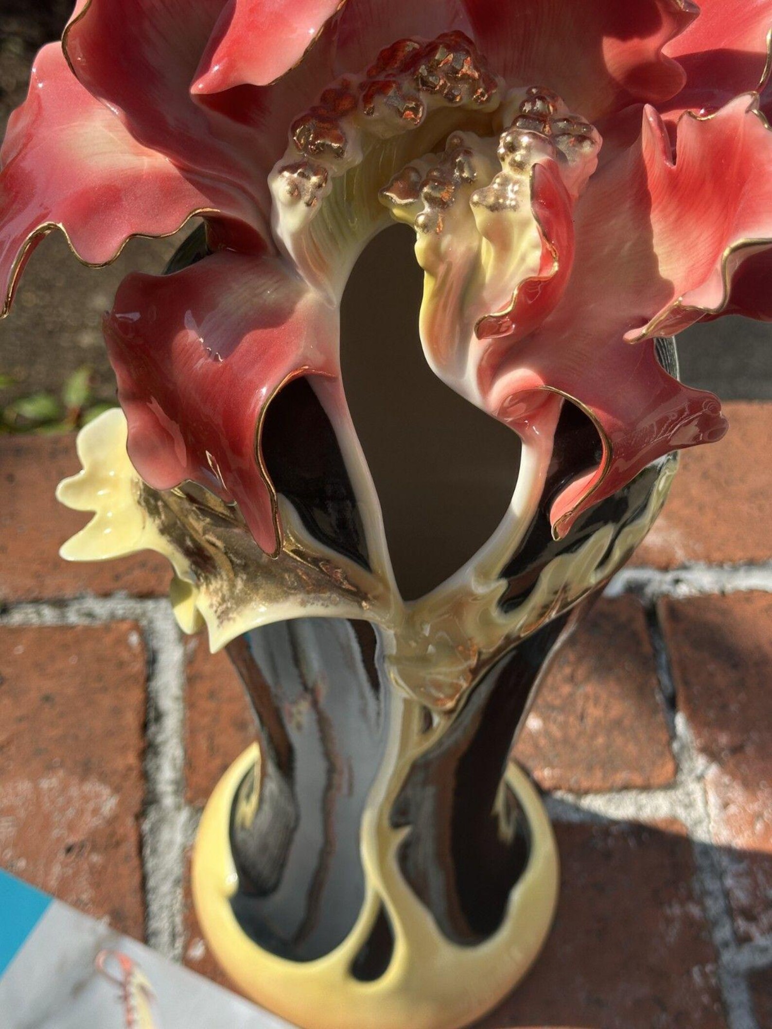 Franz Collection Porcelain Flower Vase-vermillion Peony-retired Design ...