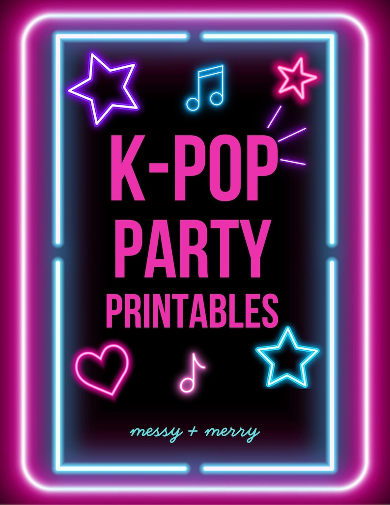 K-pop Party Printable Bundle: Movie Night Decorations & Games (PDF) - Etsy