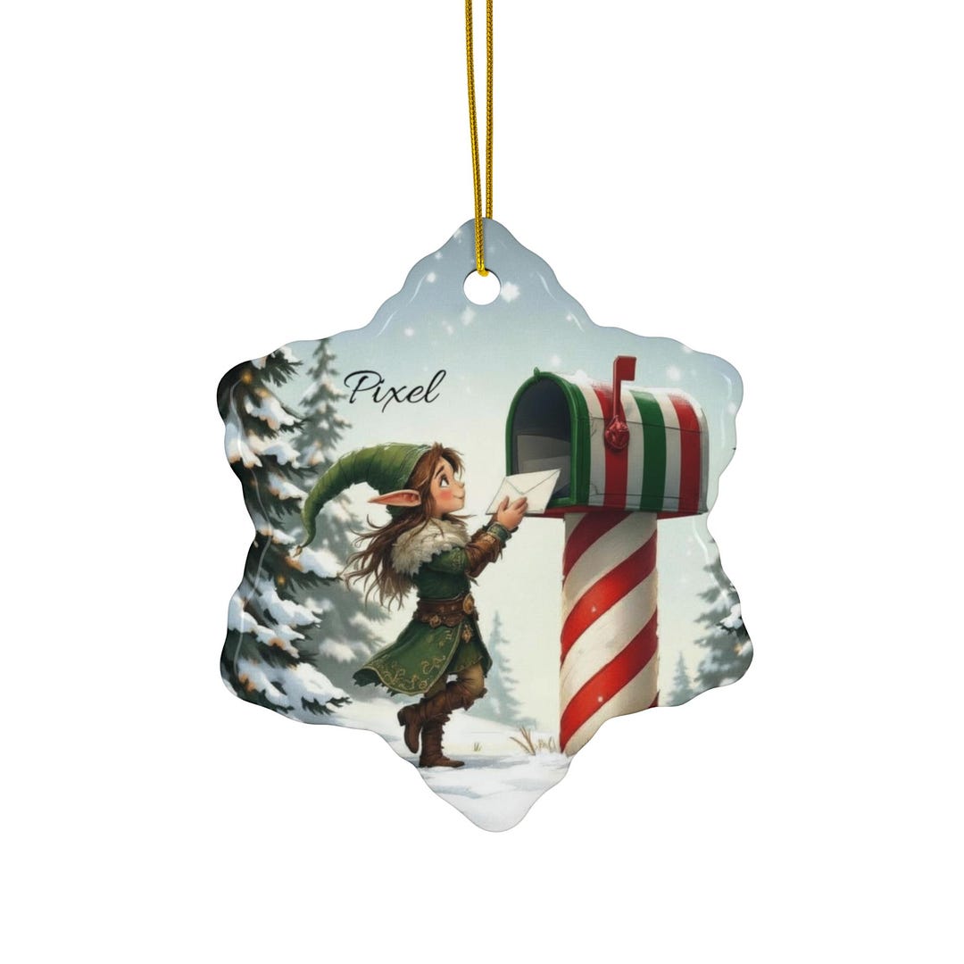 Personalized Christmas Elf Mailbox Ornament | Custom Ceramic Elf ...