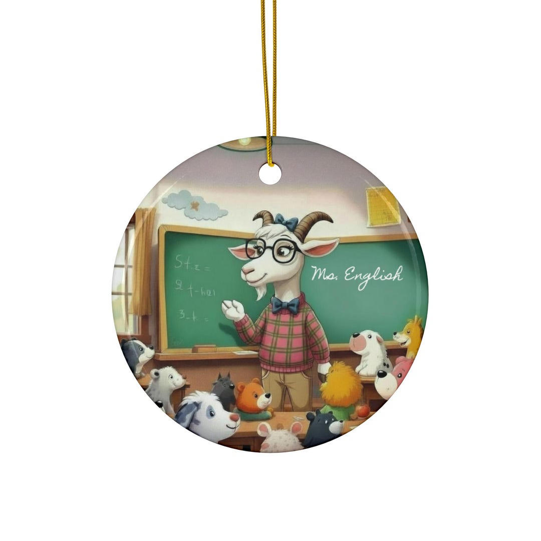 Personalized Goat Teacher Classroom Illustration Ornament ...