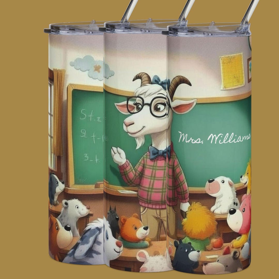 Personalized Goat Teacher Classroom Illustration Tumbler | Custom ...