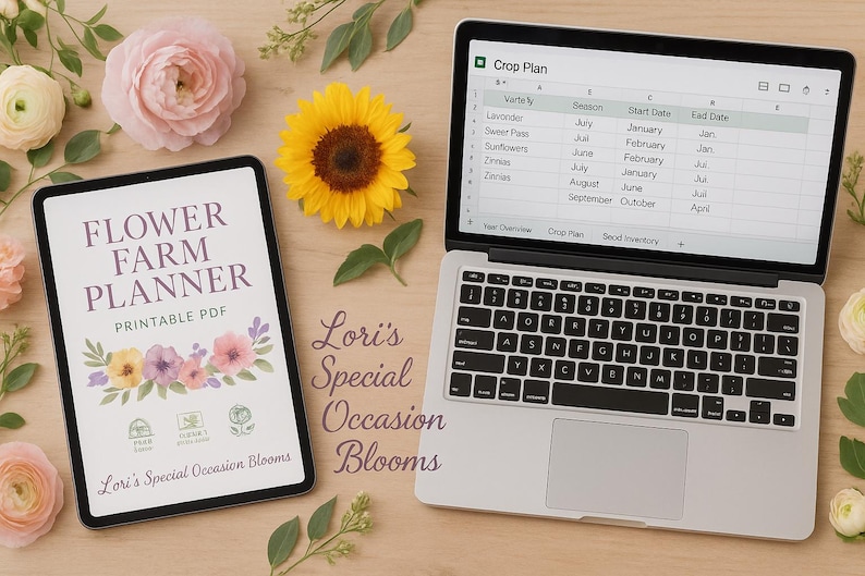 Flower Farm Planner: Cut Flower Growing Template (printable PDF ...