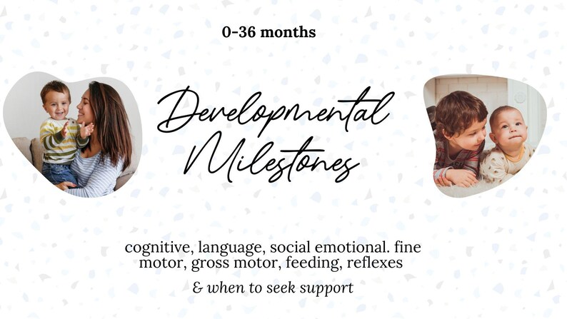 Developmental Milestones Tracker 0-36 Months | Feeding, Motor Skills ...