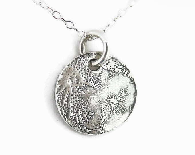 Sterling Silver Moon Pendant Moon Charm Necklace Moon - Etsy
