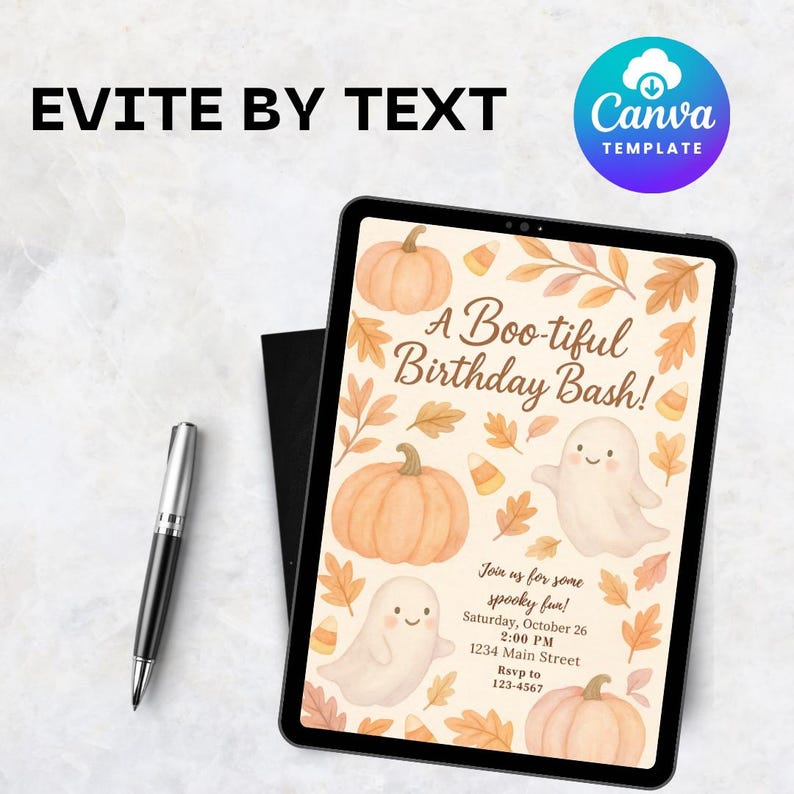 A Boo-tiful Birthday Bash Invitation | Editable Halloween Ghost ...