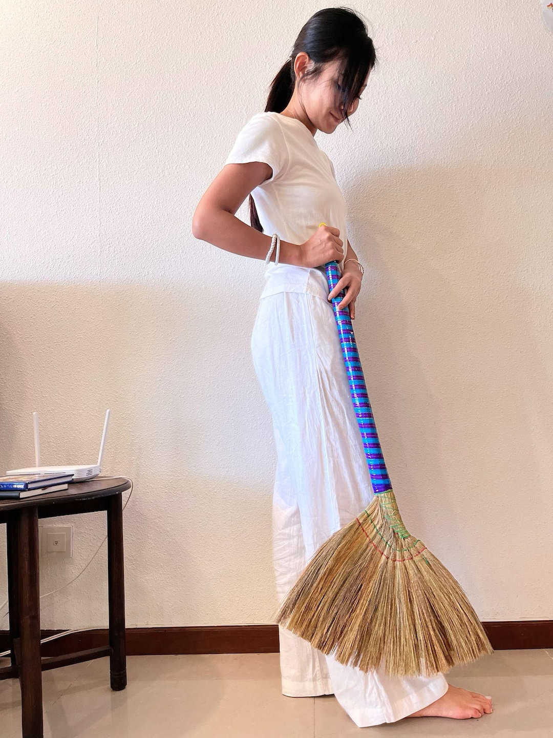 Authentic Handmade Asian Broom – 40" Length, Colors May Vary - Etsy