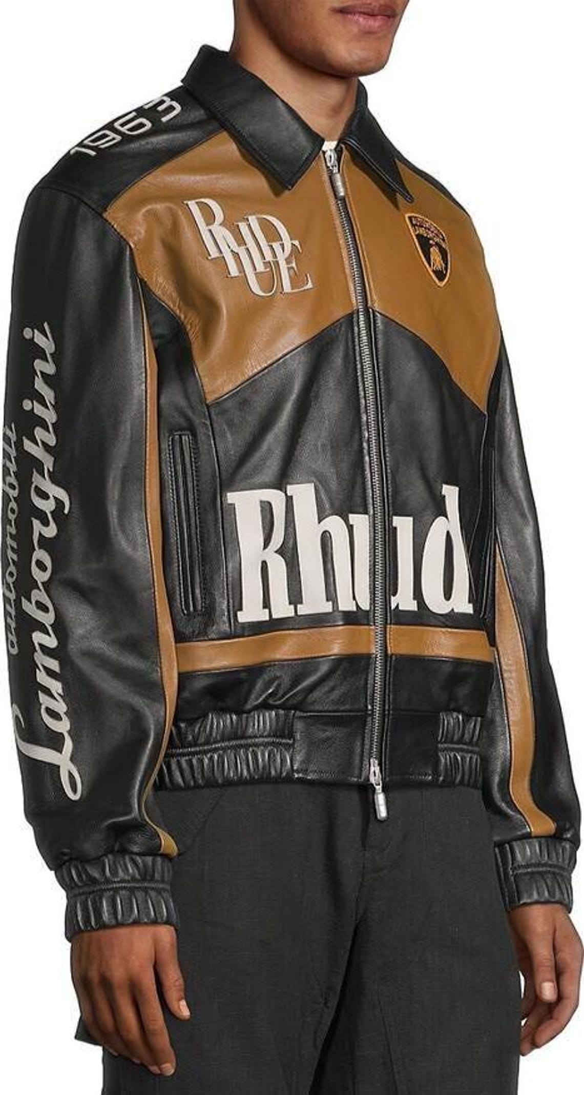 Rhude X Lamborghini Leather Bomber Jacket | Limited Edition Luxury ...