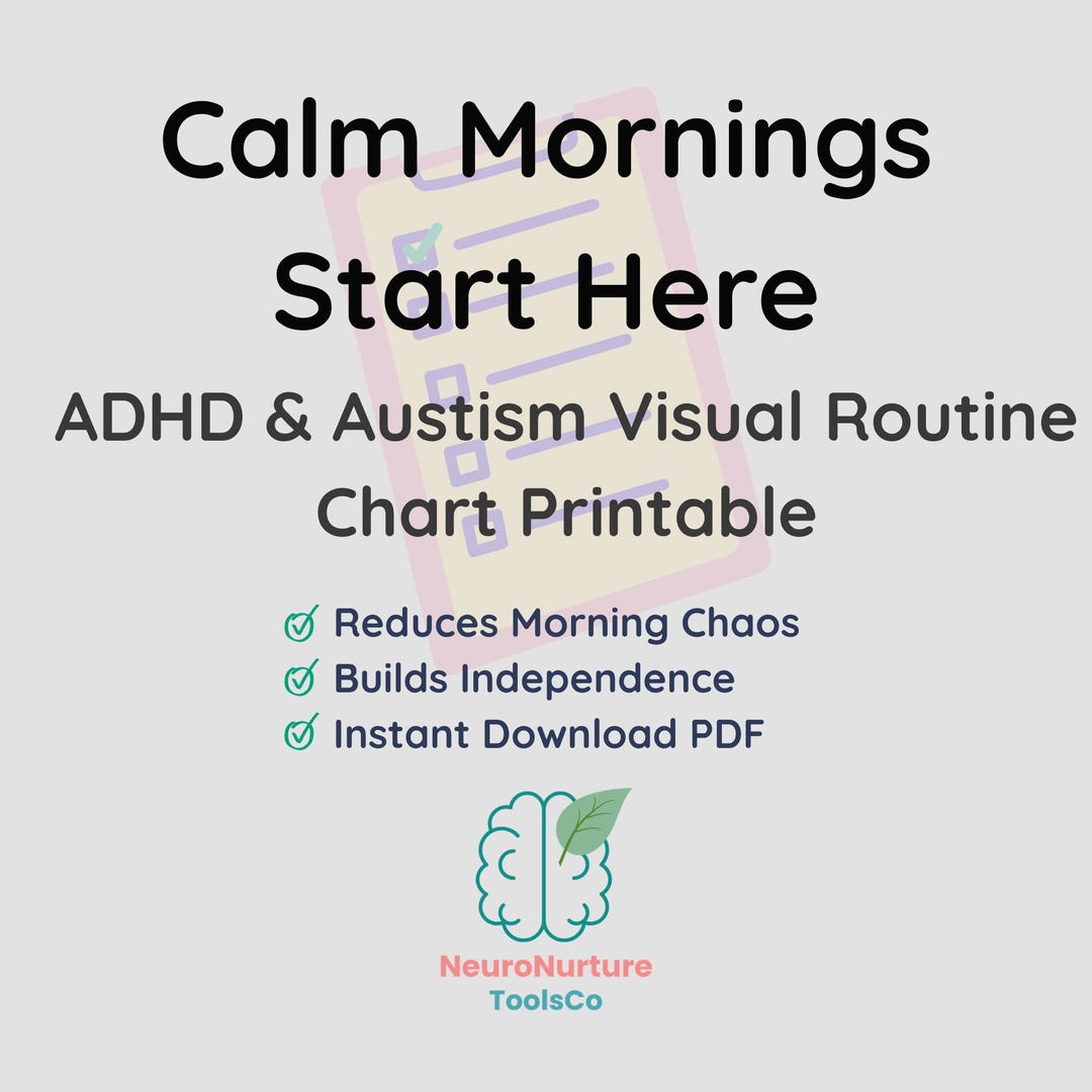 ADHD Morning Routine Chart Printable | Autism Visual Schedule for Kids ...