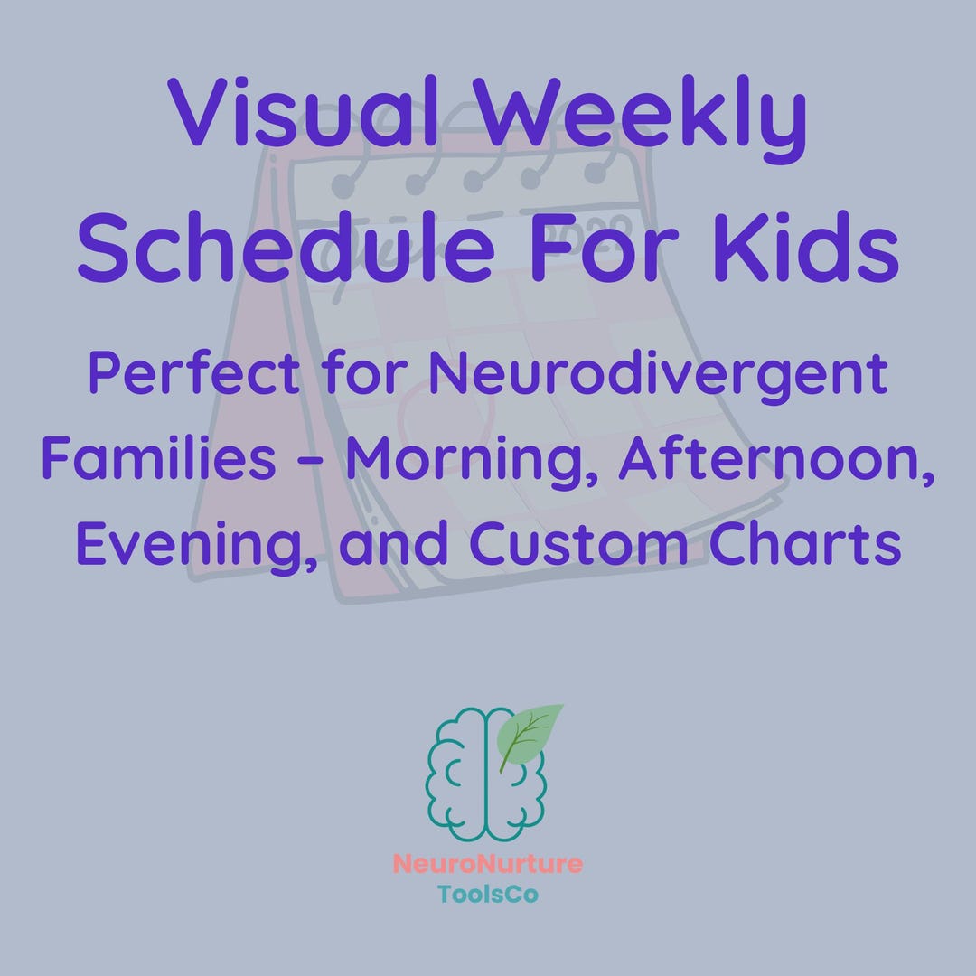 Weekly Visual Schedule for Kids - Etsy