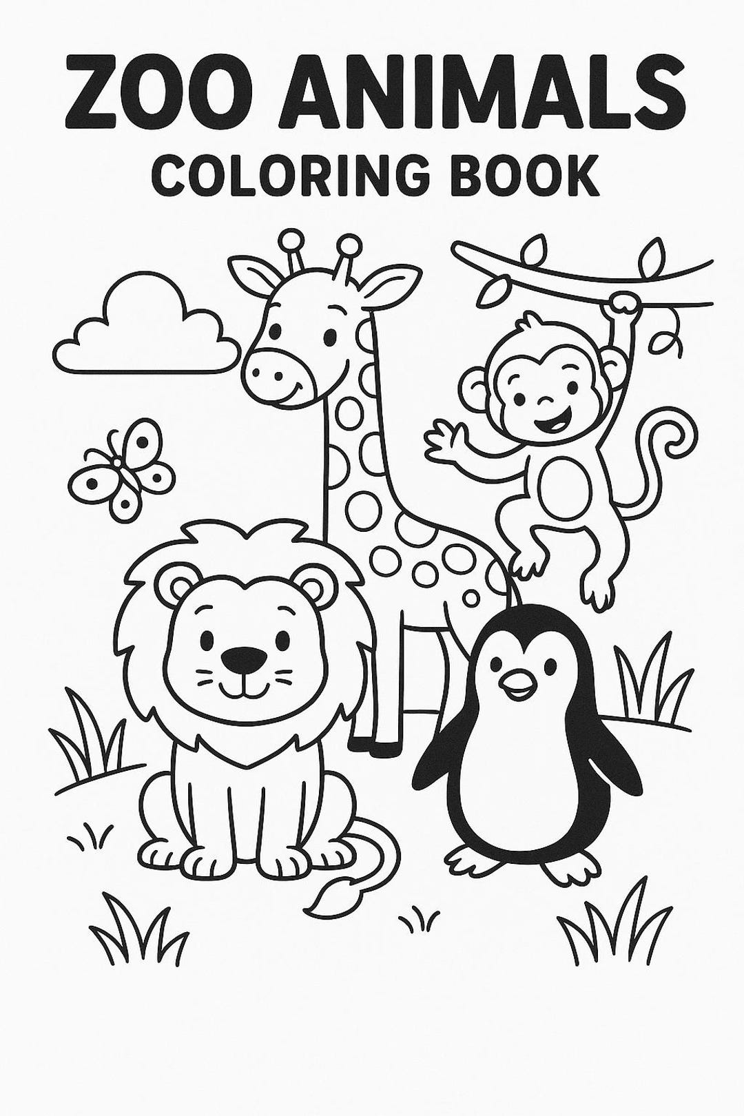 My Zoo Friends: A Fun Coloring Book for Kids – 15 Printable Pages! - Etsy