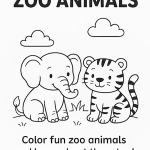 My Zoo Friends: A Fun Coloring Book for Kids – 15 Printable Pages! - Etsy