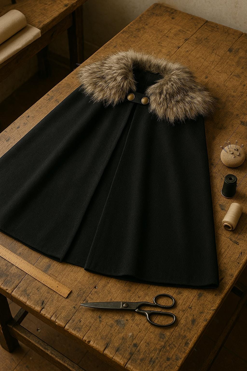 Handmade Viking Fur Cloak – Norse Medieval Cape With Faux Fur Trim ...