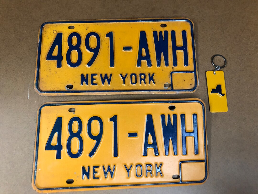 1970s New York License Plate 4891-AWH - Etsy