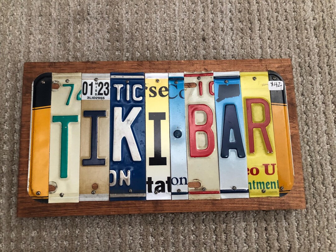 License Plate Plaque TIKI BAR - Etsy