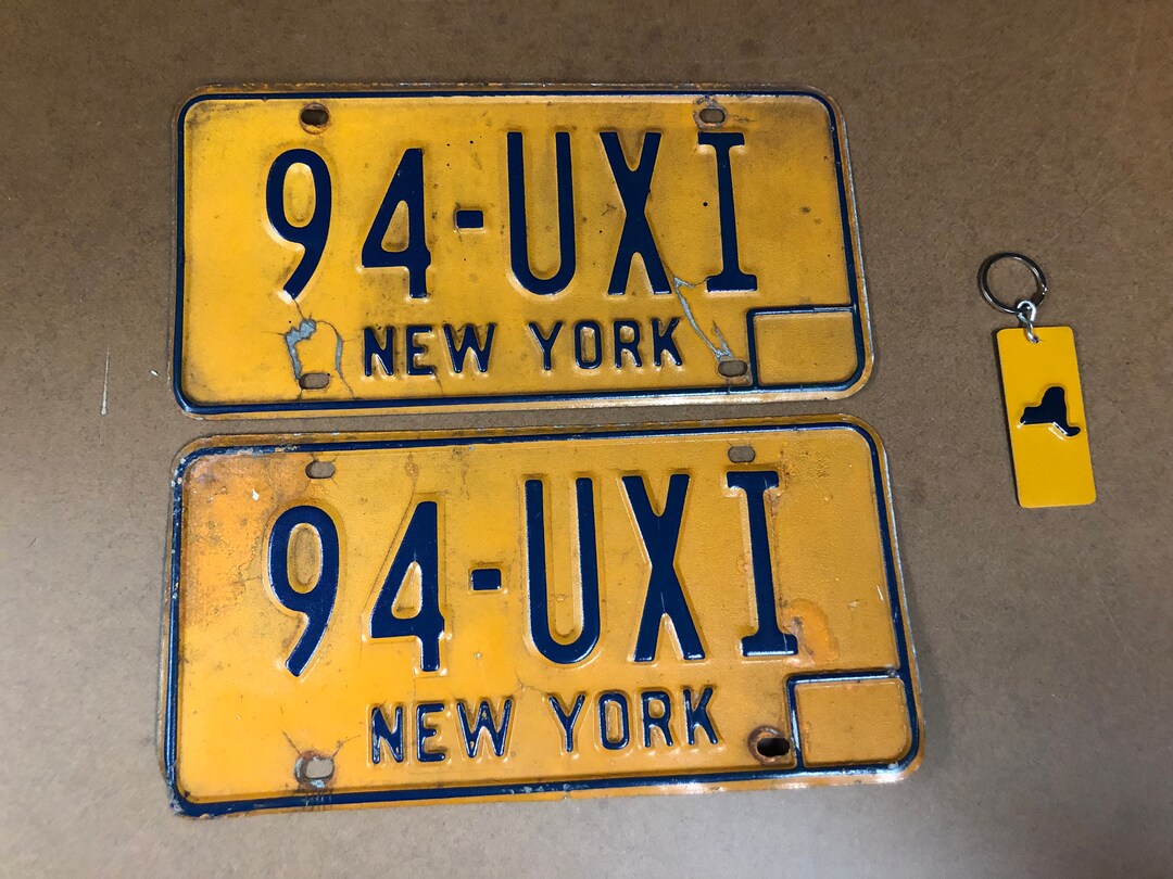1970s New York License Plate 94-UXI - Etsy