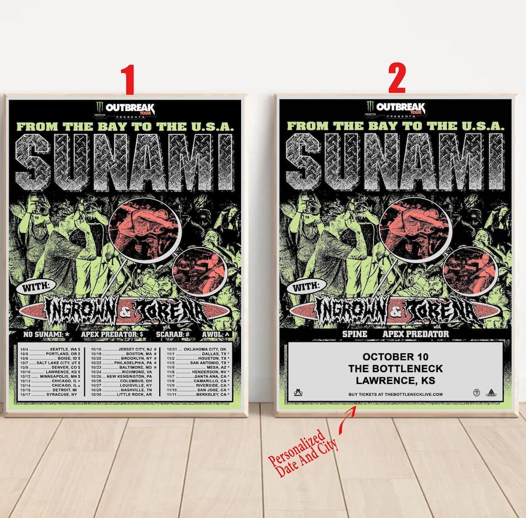 Custom Sunami From the Bay to the USA Tour 2025 Poster - Etsy