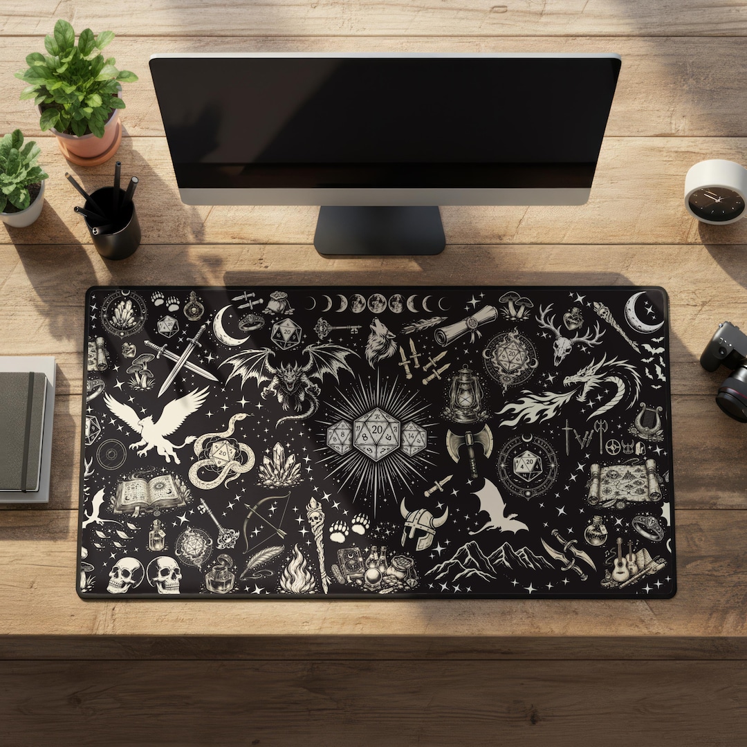 DND DESKMAT Dnd Mousepad Dnd Computer Mat Dragon Playmat MTG Playmat ...