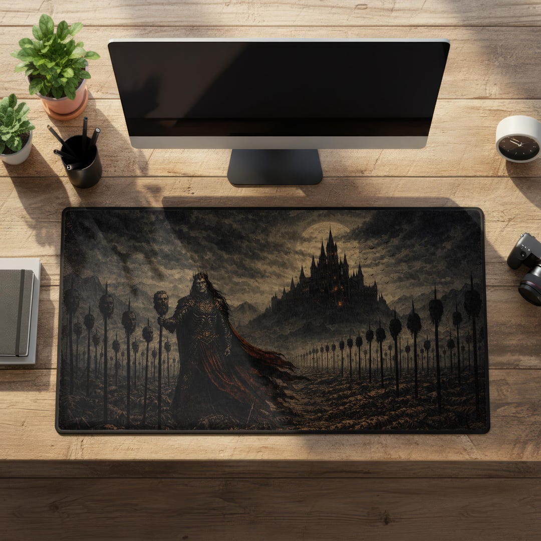Dracula Castle Desk Mat Dark Vampire Decor Gaming Mousepad XXL Crowned ...