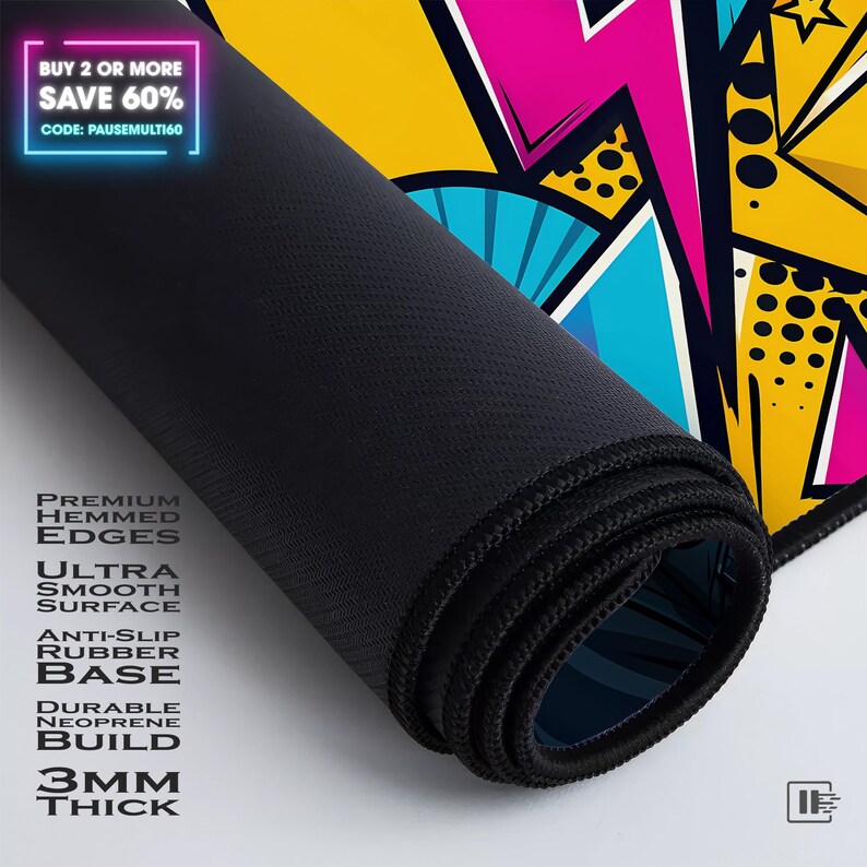 Pop Art Cool Llama Desk Mat Gamer Mouse Pad Urban Street Style Extended ...