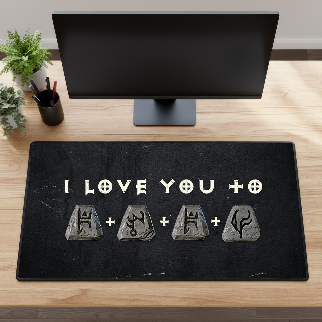 Diablo Desk Mat I Love You to Infinity Runeword Runes Art Diablo 2 ...