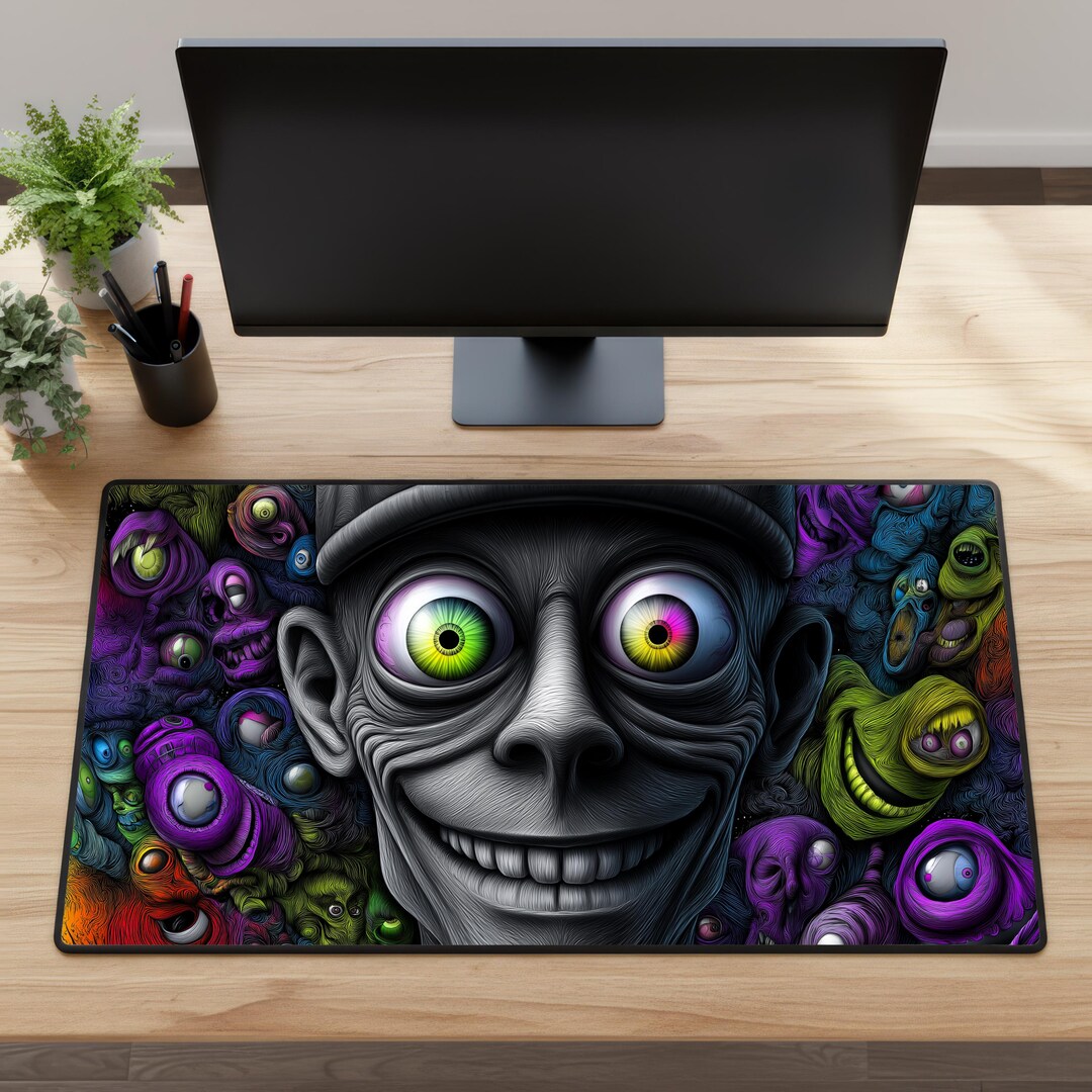 Psychedelic Chaos Desk Mat Trippy Art Colorful Mousepad XXL Acid Art ...
