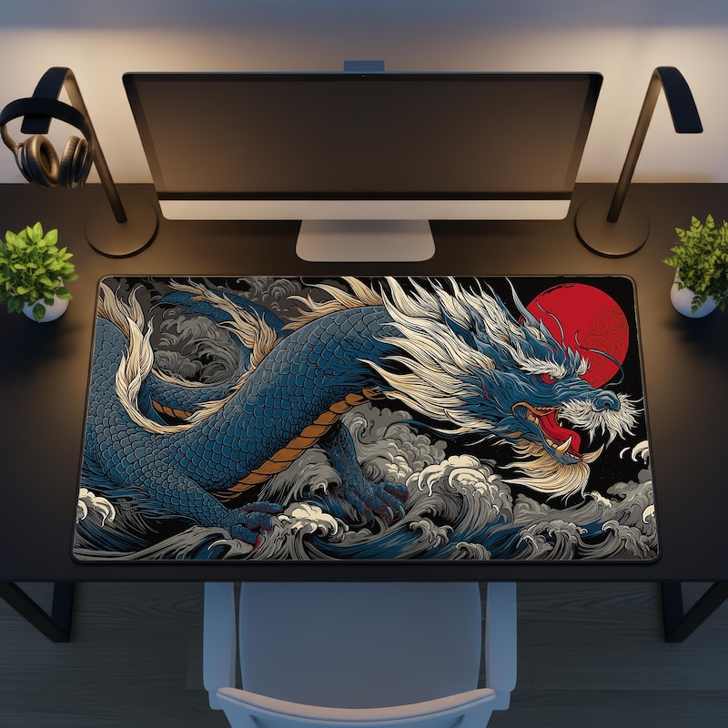 Japanese Wave Mousepad - Etsy