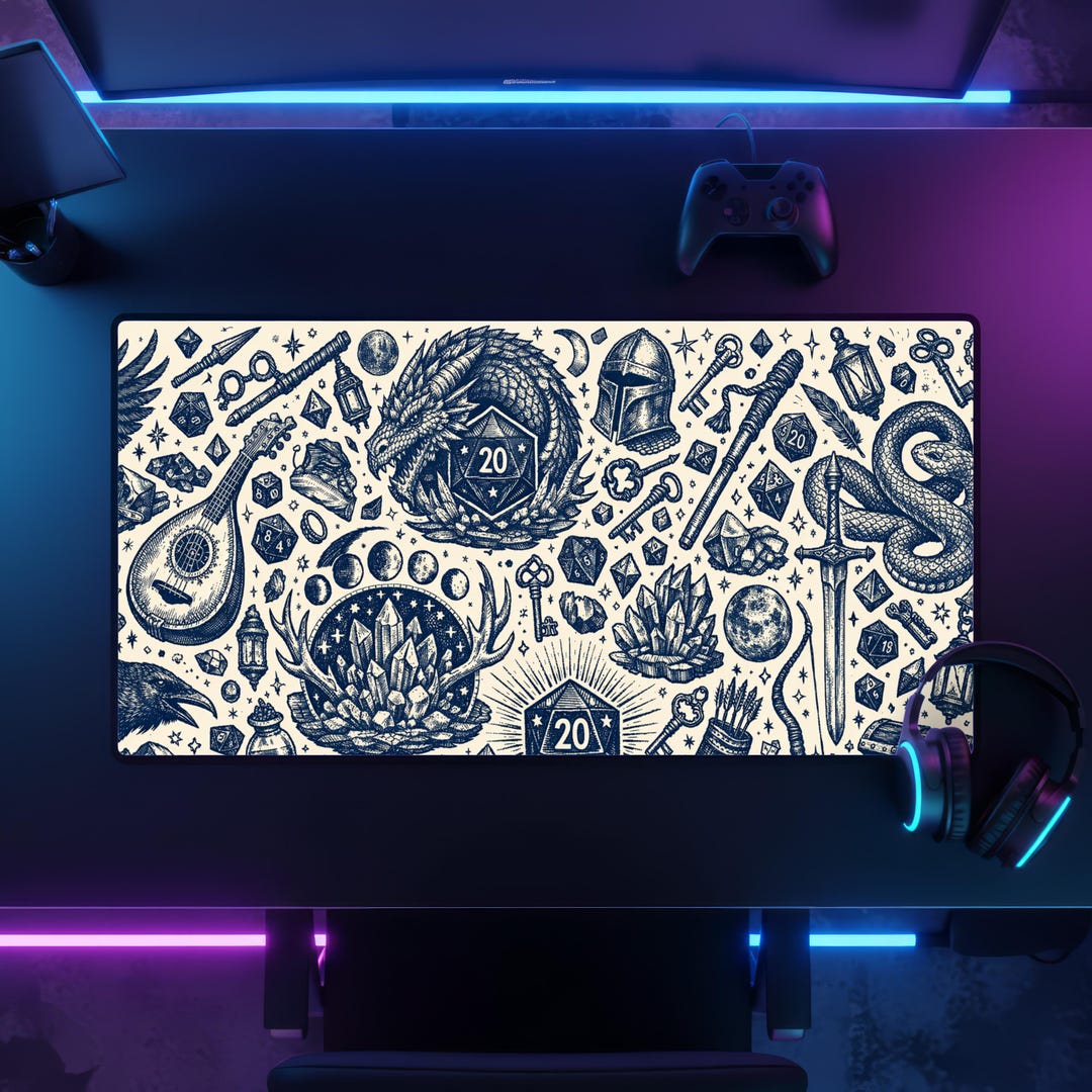 DND DESKMAT Dnd Desk Mat Dnd Computer Mat Dragon Playmat MTG Playmat ...
