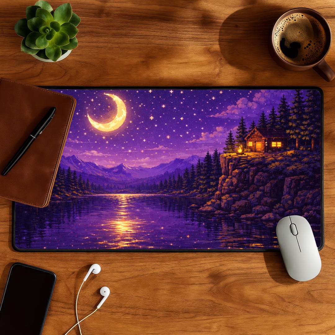 Pixel Gamer Desk Mat 8 Bit Gaming Mousepad XXL Stardew Valley Starry ...