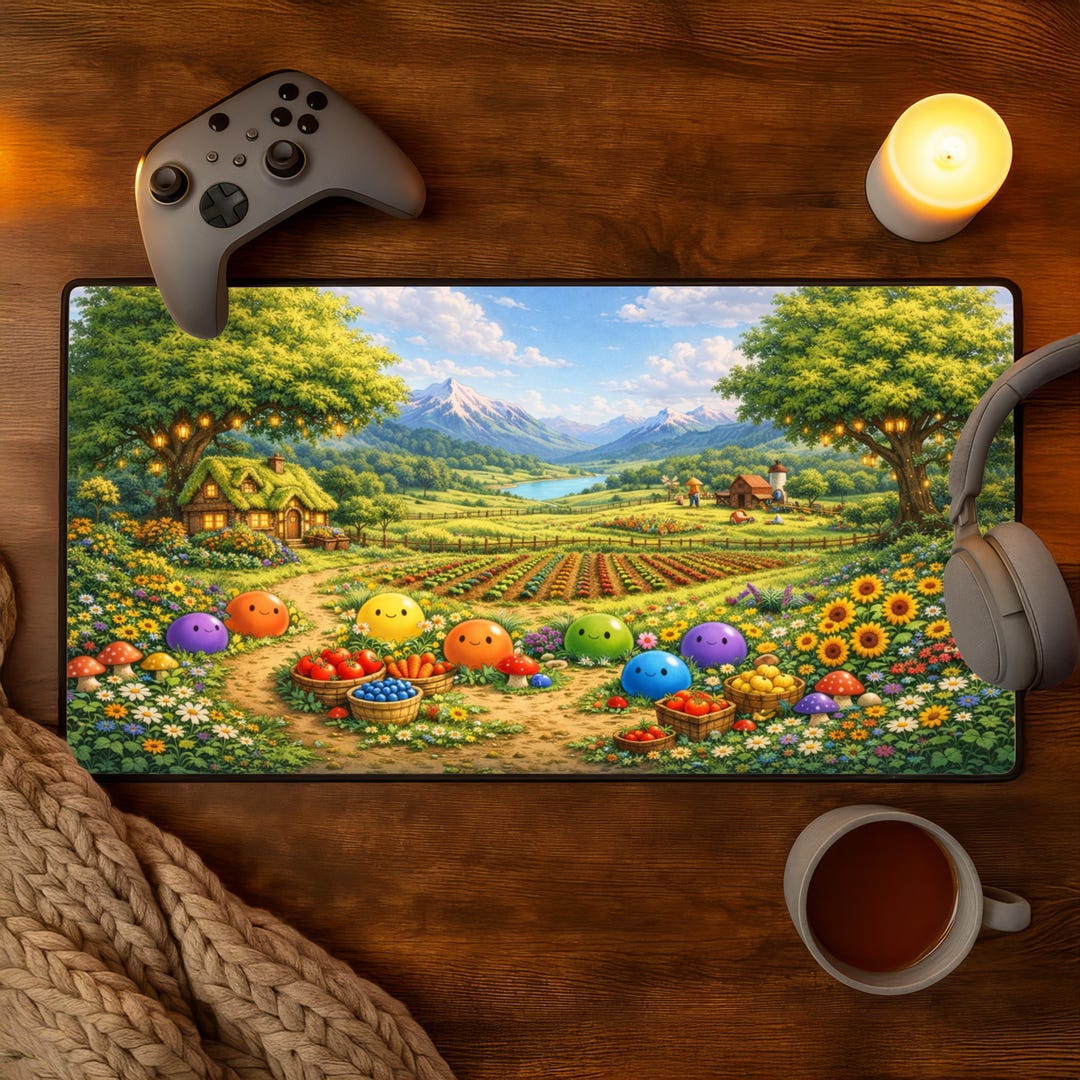 Stardew Valley Mousepad XXL Sunny Farm Junimo Desk Mat Cute Cozy Gamer ...