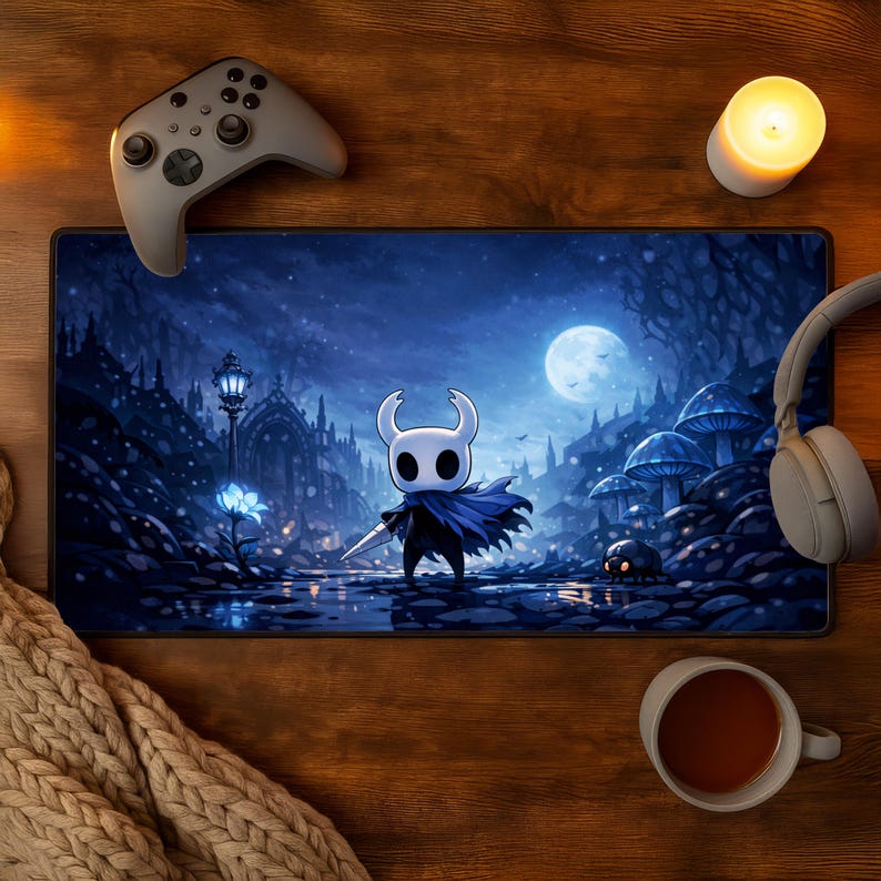 Hollow Knight Hero Desk Mat Indie Game Mouse Pad Hallownest Decor ...