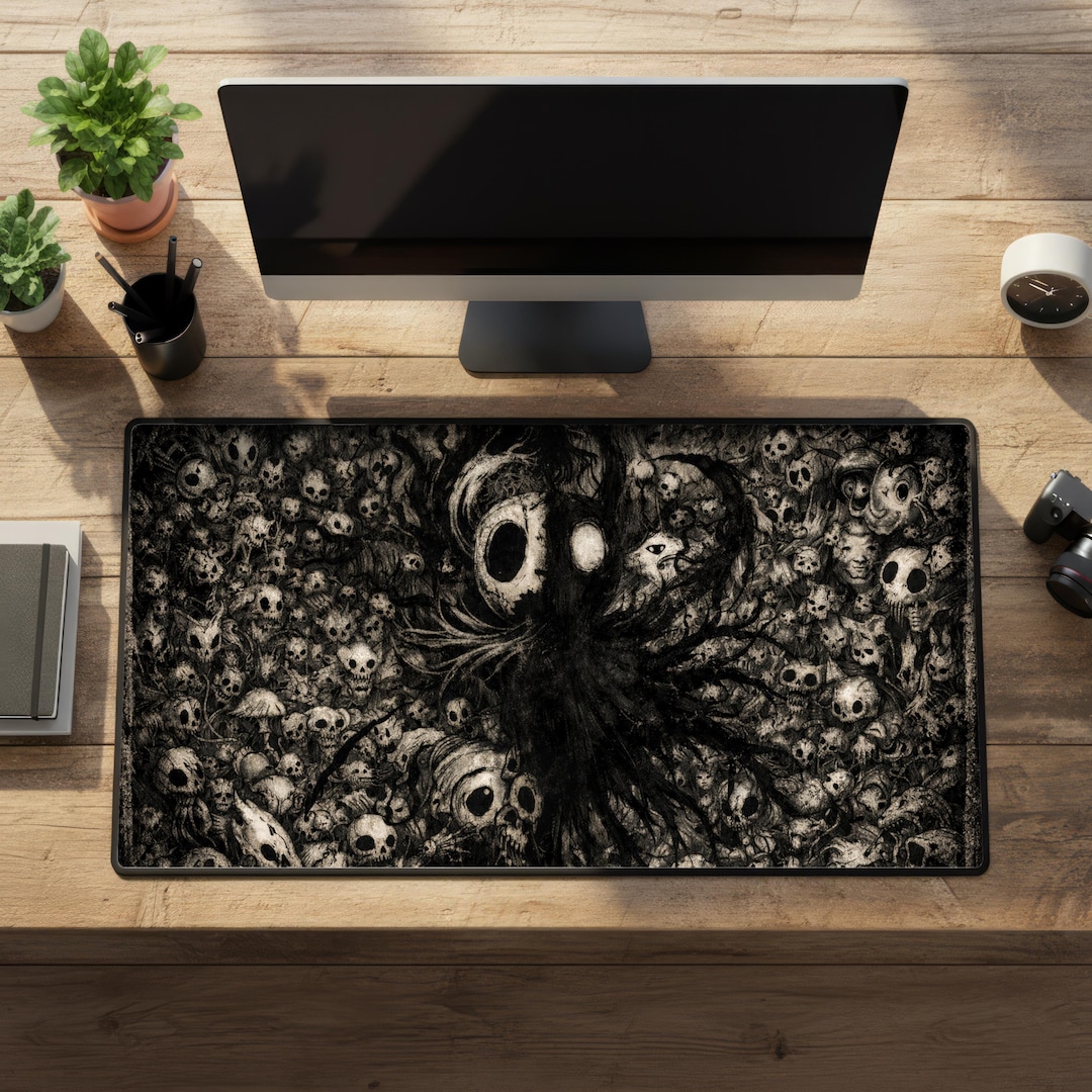 Hollow Knight Horror Desk Mat Dark Skull Art Gothic Gaming Mouse Pad ...